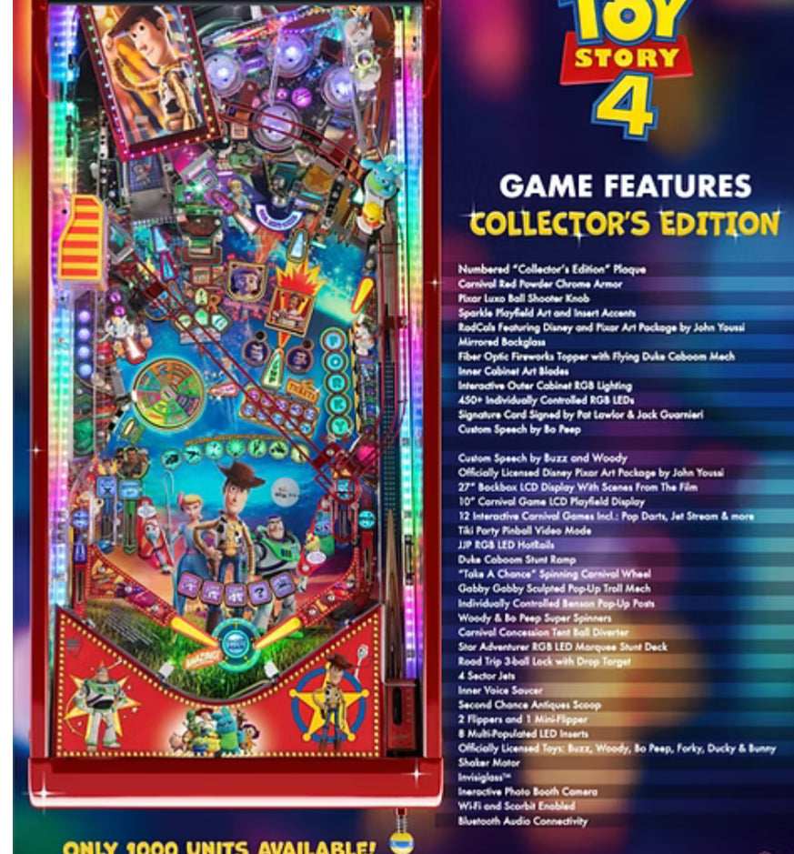 JJP Toy Story 4 Collector's Edition Pinball Machine – Game and Sport World